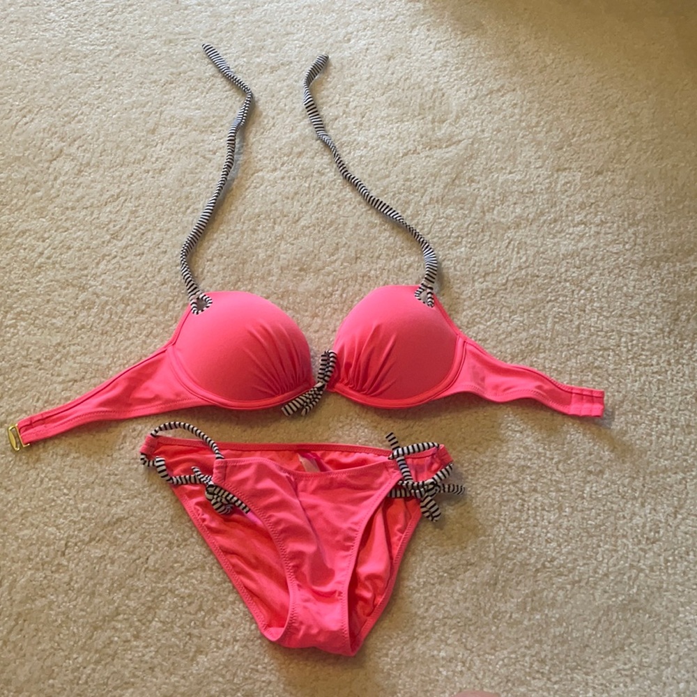 Victorias Secret Coral Bikini 34d Small Gem